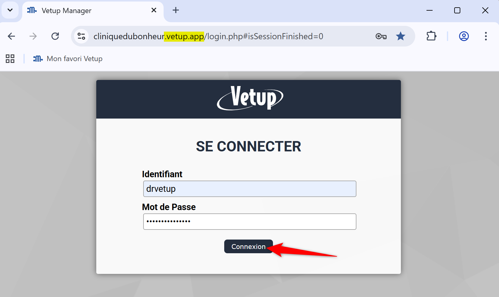 Changement d'adresse de connexion pour accéder à Vetup - Base de ...